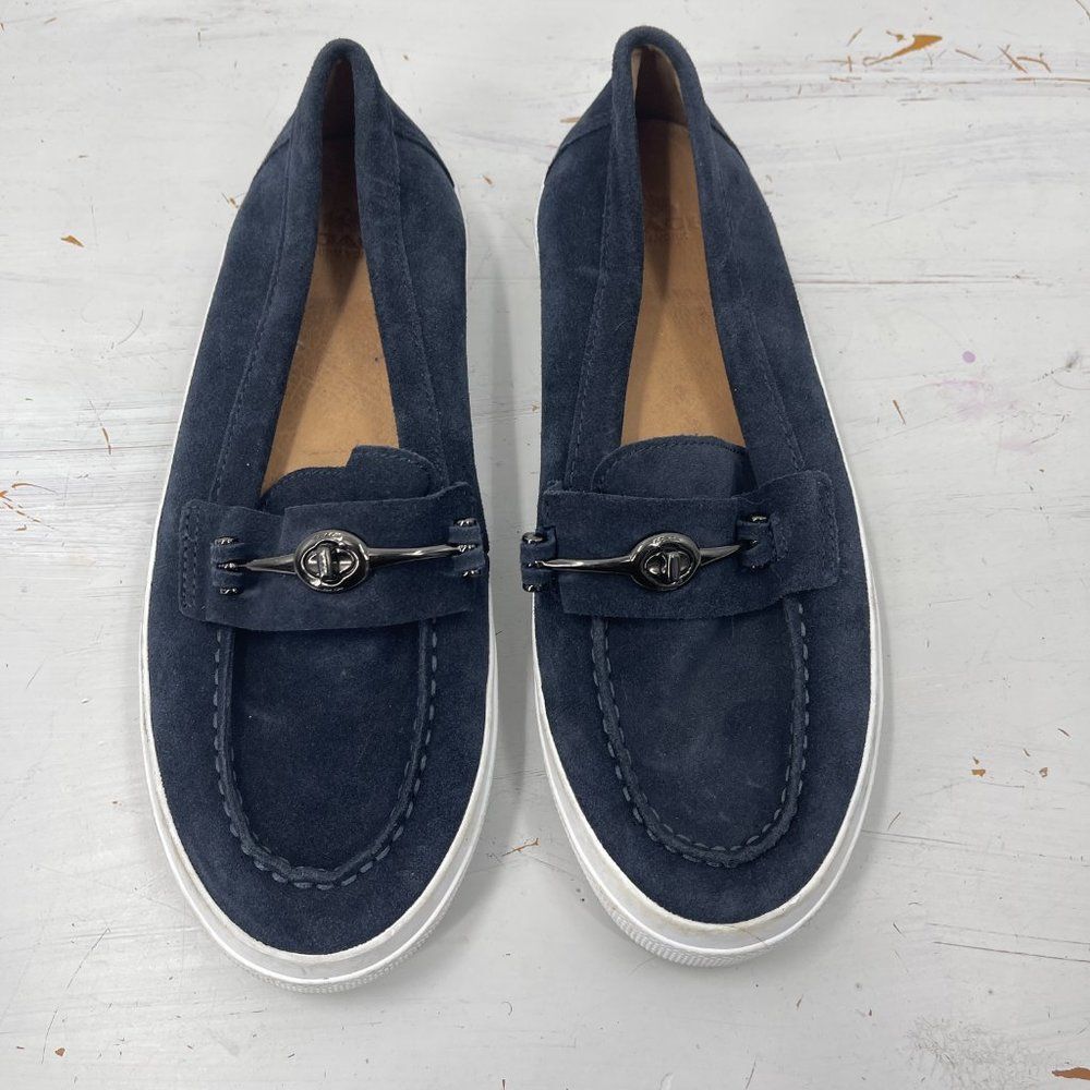 Coach Corey Suede Closed Toe Loafer Navy Blue 7.5 - Gem